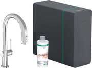 Hansgrohe Aqittura M91, sodaSystem 210, vytahovací výtok, 1jet, sBox, chromová, HAN-76836000