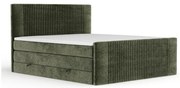 Tmavě zelená boxspring postel s úložným prostorem 180x200 cm Bergamo – Maison de Rêve