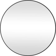 HOMCOM Kolo zrcadlo, koupelnové zrcadlo, průměr 70 cm, kovový rám, nástěnné zrcadlo, snadná instalace, pro ložnici, obývací pokoj, vstup, černé | Aoso