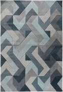 Kusový koberec Hand Carved Aurora Denim Blue, 120x170, modrá, kancelária, Flair Rugs