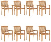 Stohovatelné zahradní židle 8 ks masivní teak 3073209