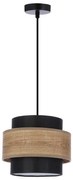 Závěsné svítidlo s textilním stínidlem v černo-přírodní barvě ø 20 cm Twin – Candellux Lighting