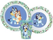 Sada plastového nádobí Bluey s kelímkem - 3 díly
