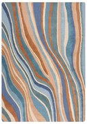 Modrý ručně tkaný vlněný koberec 160x230 cm Abstract Flow – Flair Rugs