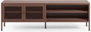 Vínový kovový TV stolek 160x50x35 cm Fayna – Marckeric