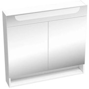 Ravak Classic II - Zrcadlová skříňka s LED osvětlením, 80x14x76 cm, 2 dvířka, lesklá bílá X000001471