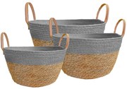 Tutumi Přírodní koš BOHO - sada 3 ks HOM-02810