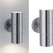 P 94331 Venkovní nástěnné svítidlo Flame IP44 max. 2x35W GU10 ocel kartáčovaný 230V - PAULMANN