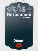 Nástěnná křídová tabule - Nezapomeň prosím, 24x40cm