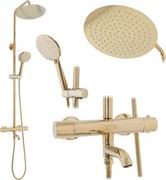 Rea Lungo - sprchový set s vanovým výtokem, zlatá, REA-P4114