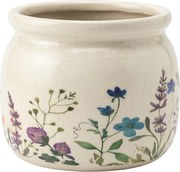 Keramický obal na květináč s lučními květy Rustic Flora S - Ø 12*10 cm