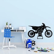 Živá Zeď Samolepka na zeď Cross Motorka Barva: černá, Velikost: 60 x 39 cm