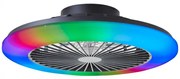Brilliant G60020/06 Stmívatelné LED svítidlo SALERNO ČERNÉ s reverzním VENTILÁTOREM + funkce LED
