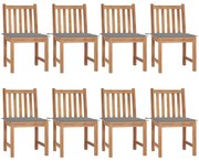 Zahradní židle s poduškami 8 ks masivní teak 3073143