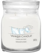 Yankee Candle vonná svíčka Signature ve skle střední Clean Cotton, 368 g