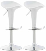 Plastová barová židle Shine bílá (SET 2 ks) - Bílá