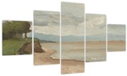 Obraz - Jean-Baptiste-Camille Corot, Beach Near Etretat, reprodukce (125x70 cm)