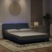 Rám postele s LED bez matrace tmavě šedý 160 x 200 cm samet 3213862
