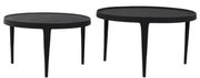 Černé kulaté konferenční stolky v sadě 2 ks ø 75 cm Tobias – Light & Living