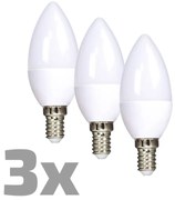 ECOLUX LED žárovka 3-pack, svíčka, 6W, E14, 3000K, 450lm, 3ks