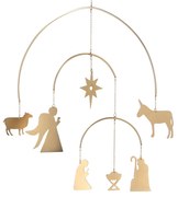 räder Závěsná dekorace Nativity, zlatá barva, kov