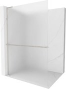 Mexen Kioto+ L, sprchová zástěna Walk-In s poličkou a věšákem 100 x 200 cm, 8mm sklo námraza, broušená ocel profil, 800-100-123-97-30