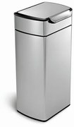 Dotykový odpadkový koš Simplehuman – 30 l, hranatý, matná nerez ocel, FPP, 30 l