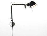 Artemide A010920A+A025150 Tolomeo Micro Parete Halo, designové nástěnné svítidlo s vypínačem, 1x60W E14, černá, max. 74cm