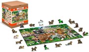 Puzzle wooden city dřevěné puzzle školka na farmě 2v1, 300 dílků eko
