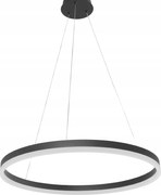 stropní svítidlo Led Závěsný Lustr Ring 80 cm Dálkový Ovladač Černá Loft moderní