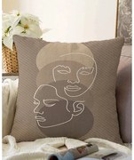 Hnědý povlak na polštář s příměsí bavlny Minimalist Cushion Covers Chenille, 55 x 55 cm