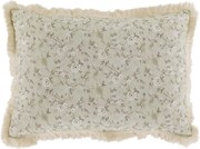 Zelený povlak na polštář s květy a třásněmi Aix Wild Flowers - 35*50 cm