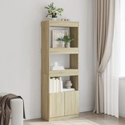 Skříň highboard dub sonoma 63 x 33 x 180 cm kompozitní dřevo 3309602