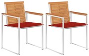 Zahradní židle s poduškami 2 ks masivní akáciové dřevo a ocel 3061494