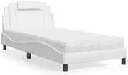 Postel Viana s matrací bílá 100 x 200 cm umělá kůže 3208776