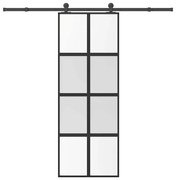Posuvné dveře s kováním 76x205 cm tvrzeného sklo a hliník