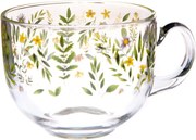 Zelený skleněný hrnek 500 ml Wildflowers – Dakls