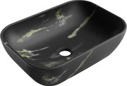 Mexen Rita, umyvadlo na desku 455x325x135 mm, černá-imitace černého kamene, 21084588