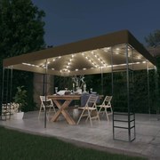 Altán se světelnými LED řetězy 3 x 4 m taupe 3070310