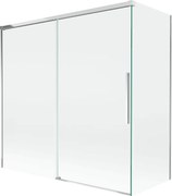 Mexen Rox, 2-křídlová posuvná vanová zástěna 160 + 70 x 150 cm, 8mm čiré sklo, bílý profil, 8C9-160-070-20-00