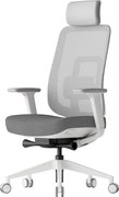 Kancelářská ergonomická židle K42 WHITE SP – síť/ čalouněná, šedá