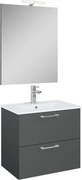 Koupelnová sestava s umyvadlem Ceramia Lea 61,5x55x41,7 cm antracit LEASET60A