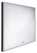 Nimco - Zrcadlo s LED osvětlením, 60x60 cm, dotykový senzor, černá ZPC 13066VX-90