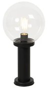 Venkovní stojací lampa černá s čirým globem 50 cm IP44 - Sfera