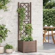 Zahradní truhlík s treláží 43 x 43 x 142 cm PP moka 313980