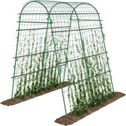 Outsunny Kovový Trellis, Nepodléhající Korozi pro Popínavé Rostliny, Trellis pro Okurky 144 x 167 x 206 cm, Zahradní Trellis pro Rajčata, Zeleninu, Kv