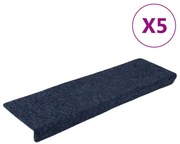 Schodové rohože samolepicí 5 ks 65 x 21 x 4 cm antracitové s obdélníkovým okrajem 149732