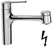 Hansa Ronda - Dřezová baterie s vytahovací sprškou, pro beztlaké ohřívače vody, chrom 55191133