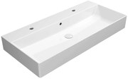 Sapho GSI Kube X - Dvojumyvadlo 100x47 cm, se 2 otvory pro baterii, Extraglaze, bílá 9423211
