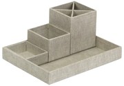 4dílný béžový stolní organizér Bigso Box of Sweden Lena